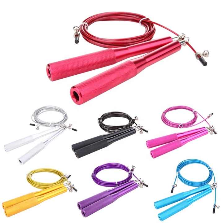 Home Fitness 3M Aluminum Alloy Handle Jump Rope Speed Cross-Fit Cardio ...