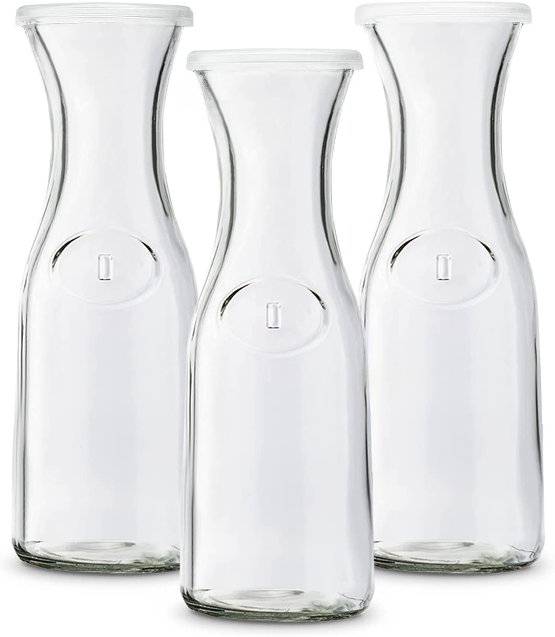 1l Water Carafe and Pitcher Glass Body and Plastic Lid glass set drinking