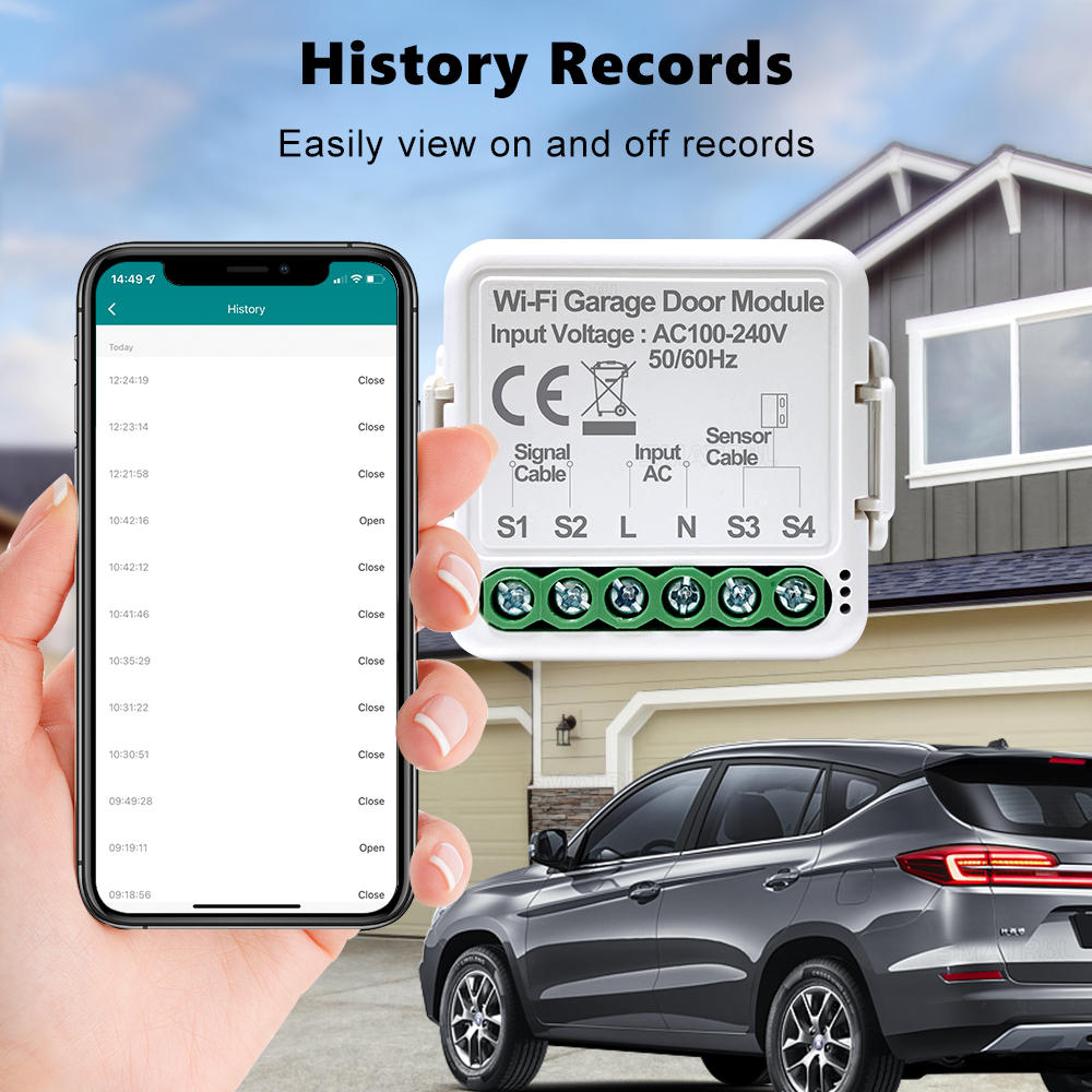 SMATRUL WiFi Tuya Smart Garage Roller Door Switch Sensor Door Opener Controller Remote Control ...