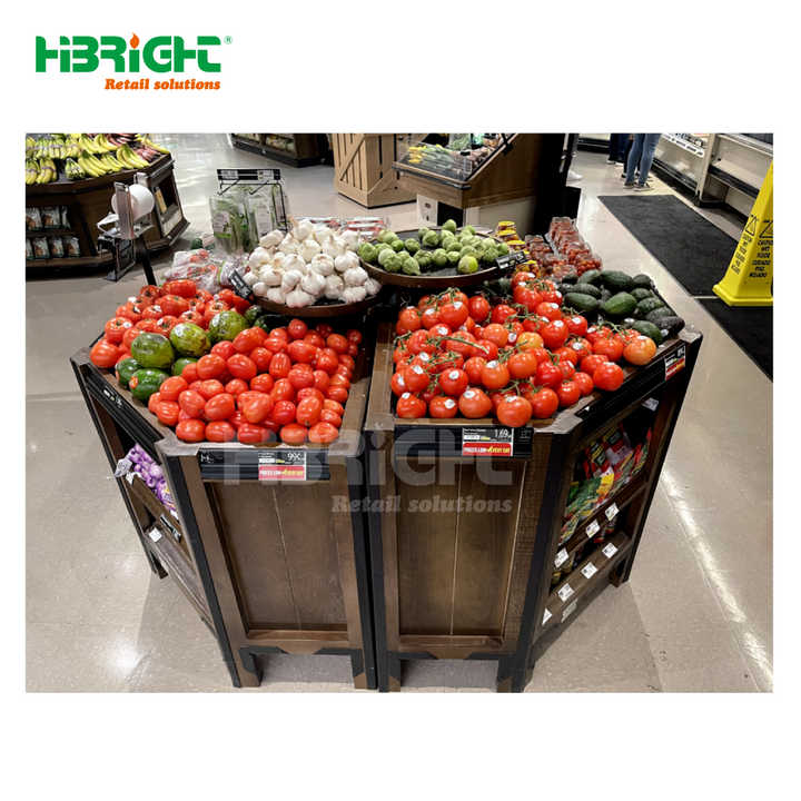 Supermarket Grocery Store Display Produce Table Vegetable Display End ...