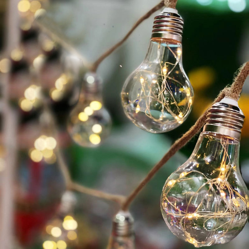 NY011013 A60 Bulb hemp rope LED String Lights-Taizhou Deco-Maker Arts ...