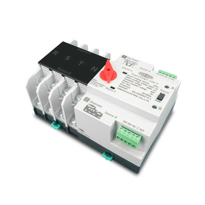 3 Phase Din Rail ATS Dual Power Automatic Transfer Switch Electrical Selector Switches ...