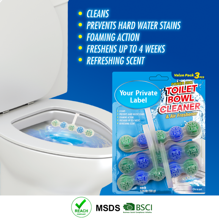 Fresh Ocean Fragrance Toilet Bowl Clean Block Remove Odor Auto Flush ...
