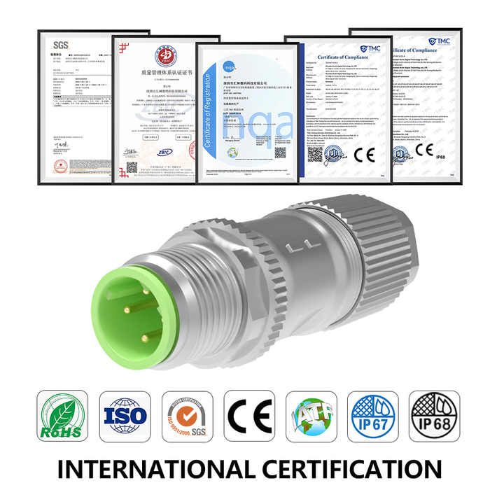 M12 connector 4 pin D Code Power cable connector Field Installation ...