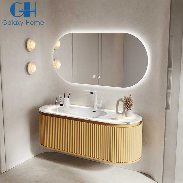 Modern Bathroom Furniture - Fluted Curved Floating Vanities