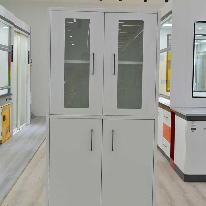 Customized Lab Chemical Reagent Storage Cabinet with Glass Doors