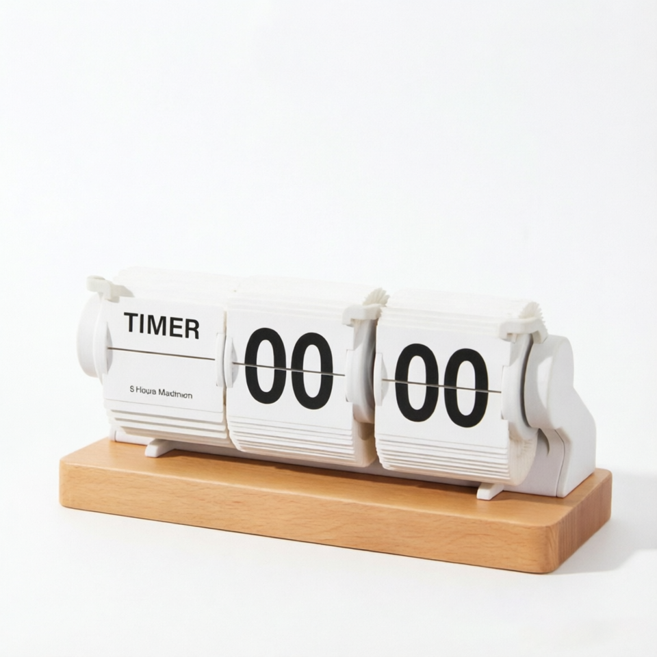 Square Calendar Flip Timer Table Clock With Minimalist Design for ...