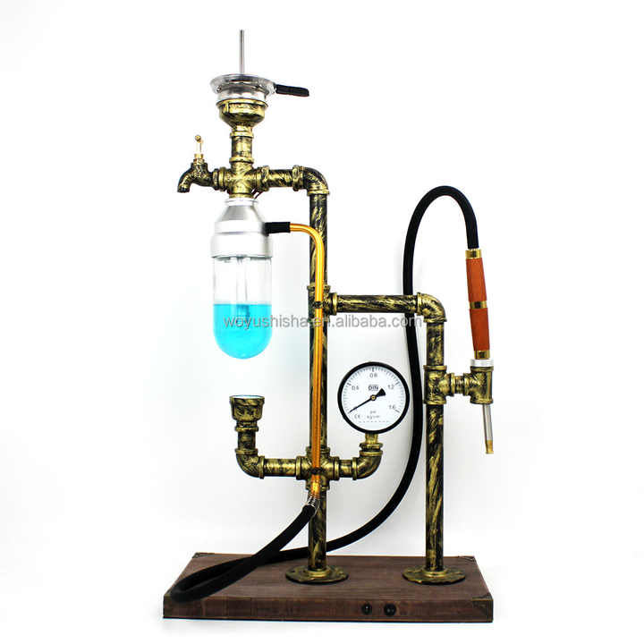 Large Metal Pipe Hookah Big Size Bar Smoke Set Hubbly Bubbly Led Shisha ...