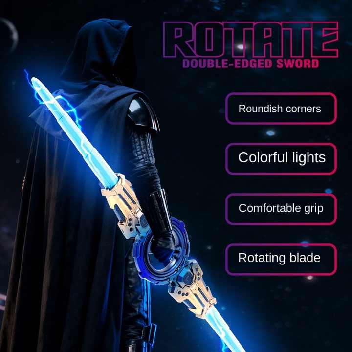 Fire Spinning Double Blade Plastic Lightsaber Double Head Telescopic ...