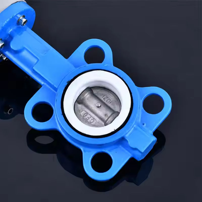 Industrial Pneumatic Butterfly Valve Wafer Design Stainless Steel D671F ...