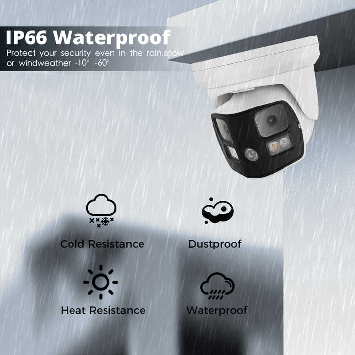 8MP 4K PoE IP Camera Dual-Light Panoramic 4mm 180 Degree Wide Angle ...