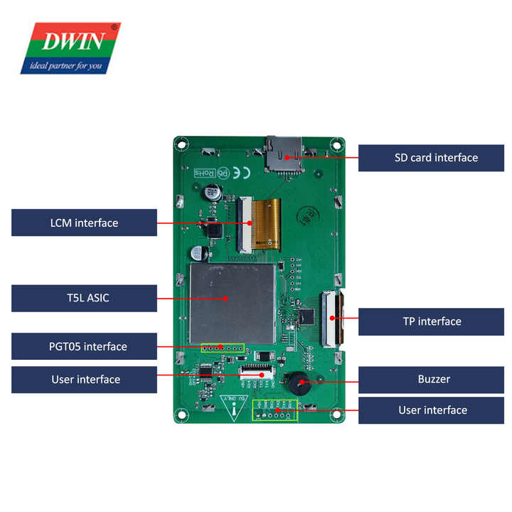 DWIN HMI Display - 4.3 Inch TFT LCD Module with Touch