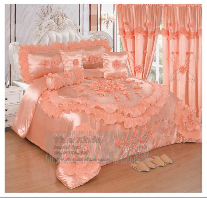 10pcs Luxury Duvet with Curtains Wedding Comforter Bedding Set Warm ...