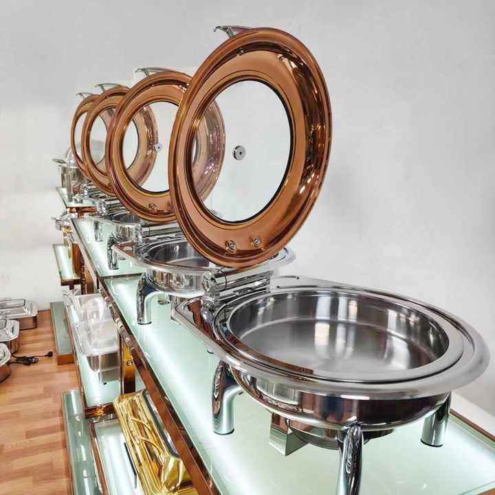 Wedding Tableware Stainless Steel Buffet Stove Bell Dome Soup Silver ...