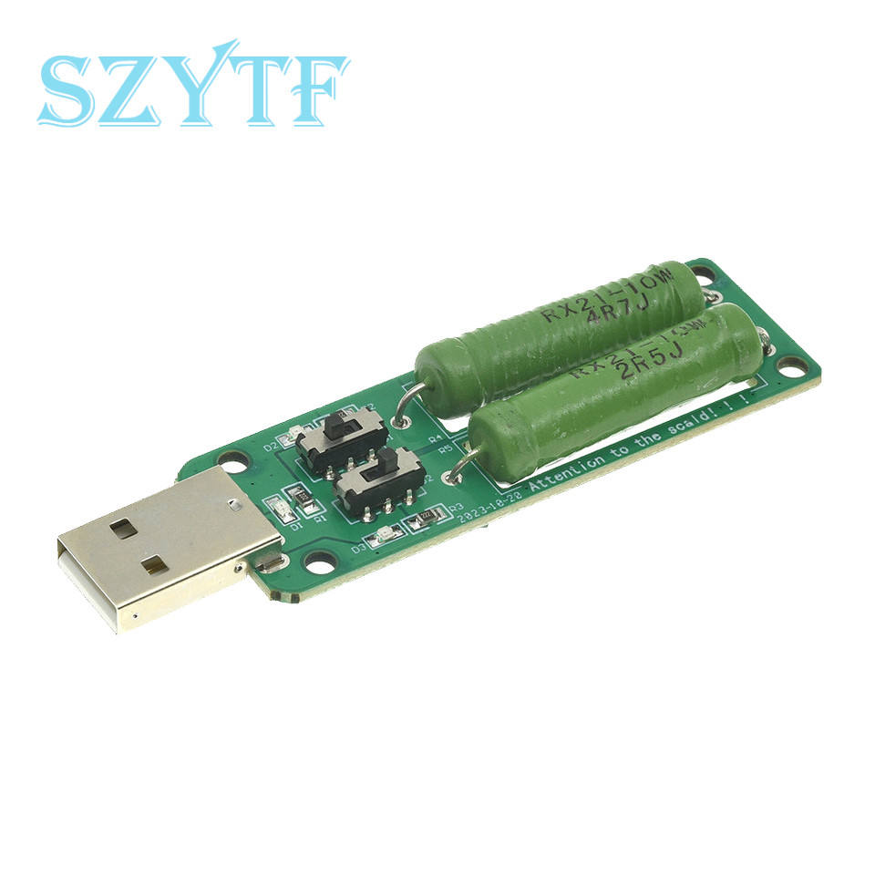 Szytf USB Resistor DC Electronic Load 2 Switch Adjustable Current 5V 1A ...