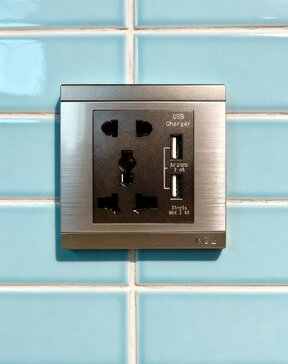 MGA Universal Socket with USB Charger 3.4A/5V 304 Grade Stainless Steel ...