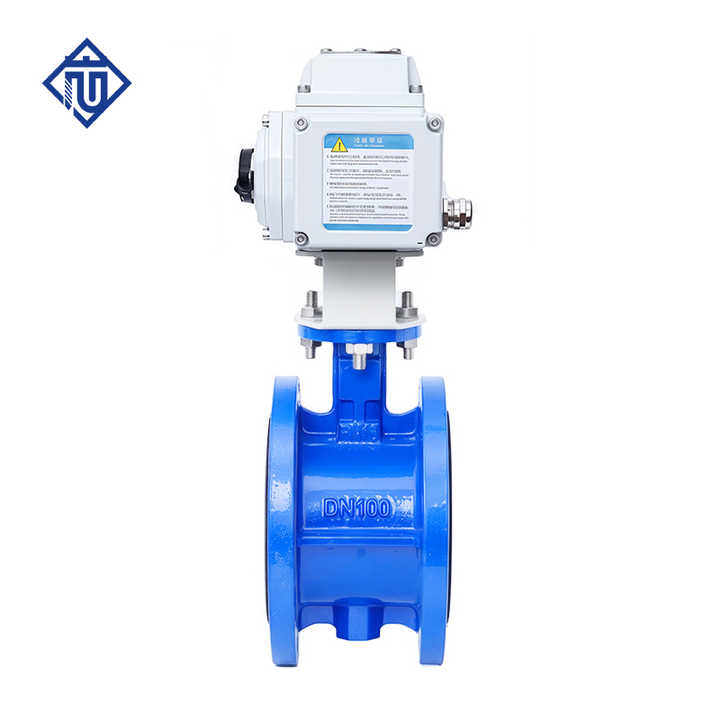 OEM DN50-DN500 PN16 PN10 EPDM Ductile Iron Electric Flanged butterfly ...