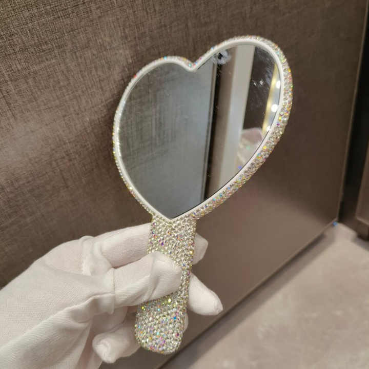 Luxury Shiny Rhinestone Round Square Heart Bling Diamond Makeup Mirror ...