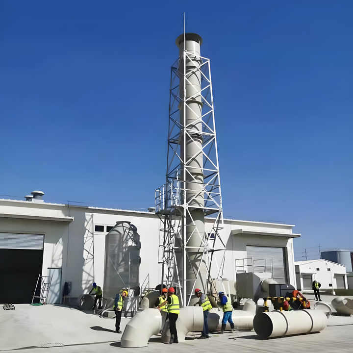 Hot-Dip Galvanized Boiler Chimney Protection Tower Telecommunication ...