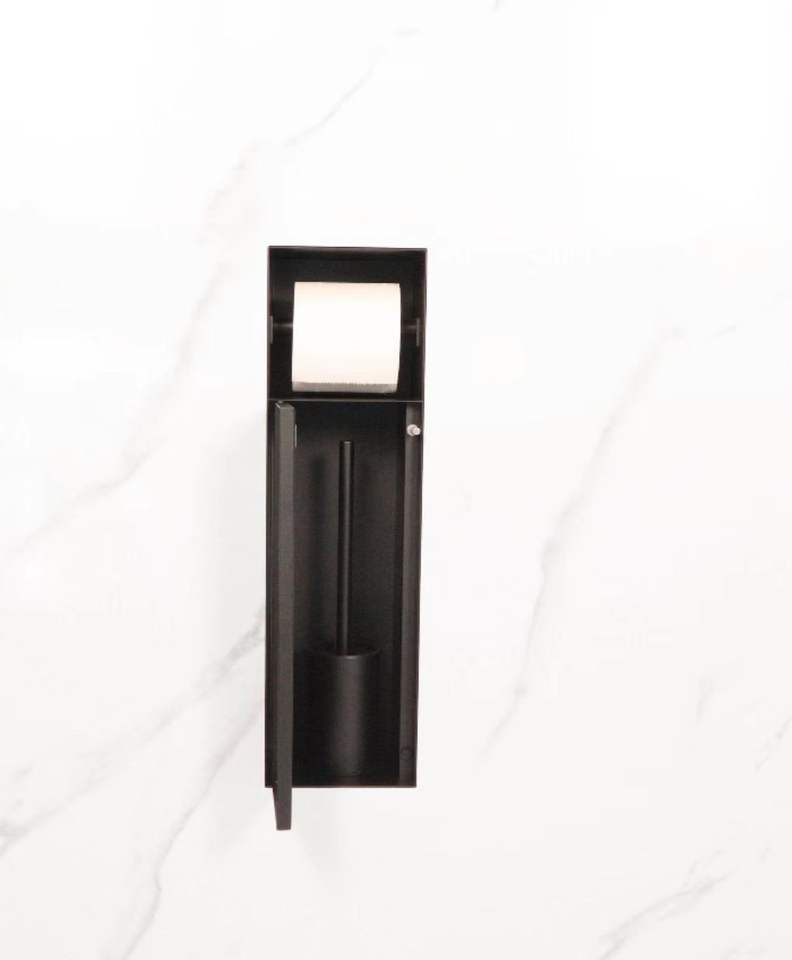 304 Stainless Steel Concealed Toilet Brush Paper Holder Bathroom ...