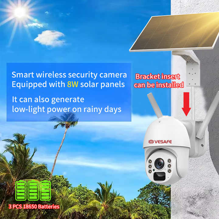 VESAFE Ubox S10 4G Sim Card 3MP 8W Wireless Wifi Outdoor Solar Security ...