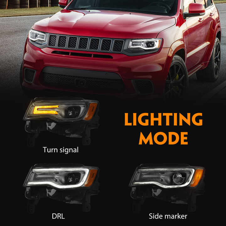 Headlight Assembly Xenon Headlights for Grand Cherokee 17-21 OEM ...