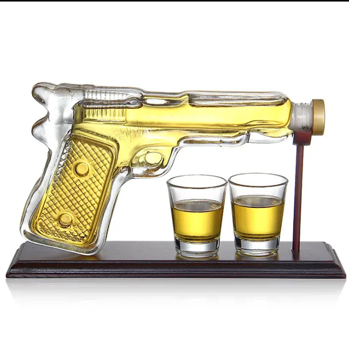 Machine Gun Liquor Bottle - High Quality Revolver Shaped Decanter Set
