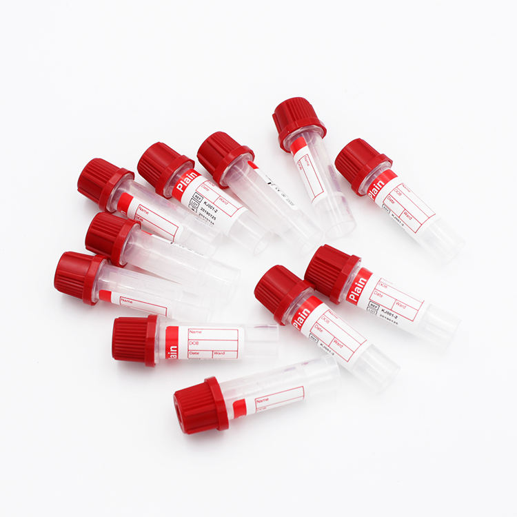 KEDELAB Micro Blood Collection Tubes Pediatric Plain Tube with Red Cap ...