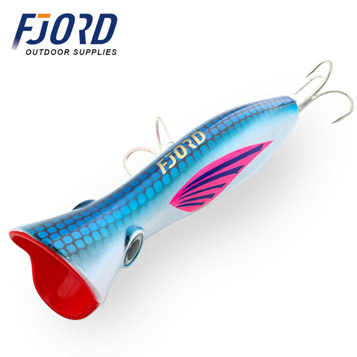 FJORD Squid Popper 82g - Top Water Popping Lure for Saltwater