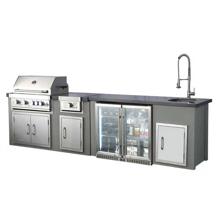 Outdoor Kitchen Cabinets with Gas BBQ Grill - Customized Modular ...