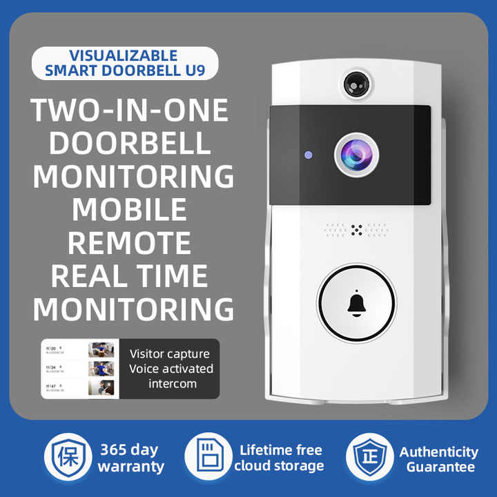HD+ Wireless Video Doorbell with Solar Rain Cover, Intelligent Doorbell ...