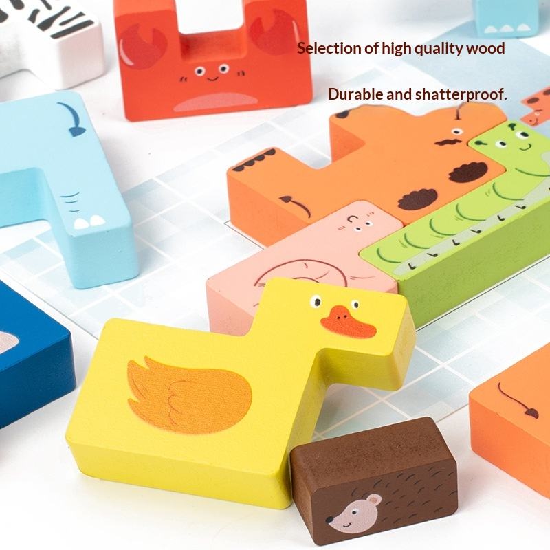 Children's Early Education 5 to 7 Years Geometric 3D Puzzle Animal ...