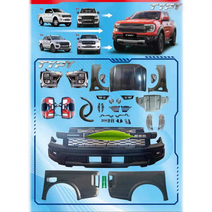 Ford Ranger T6 T7 T8 2012-2021 Body Kit Upgrade to 2022 T9 Raptor ...