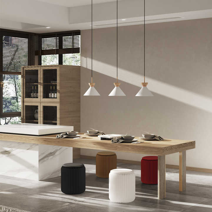 Ihpaper Foldable Cardboard Ottoman Stool with Faux Leather Pad - OEM