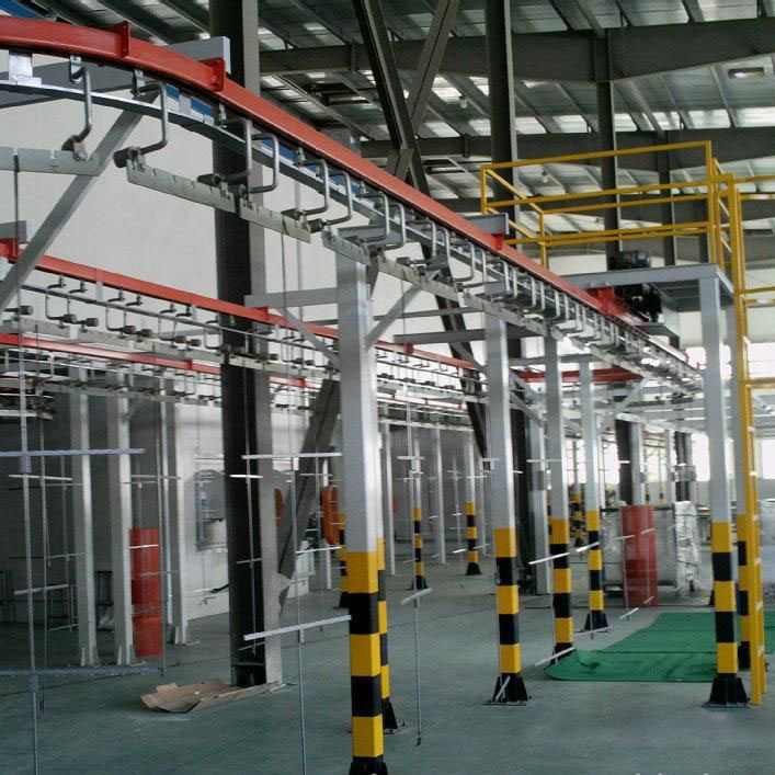 Overhead Manual Single Rail Conveyor System for Powder Coating