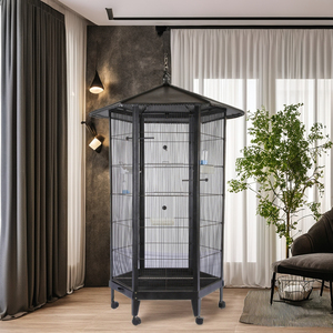 Hexagon Bird Aviary - Durable Outdoor Metal Cage