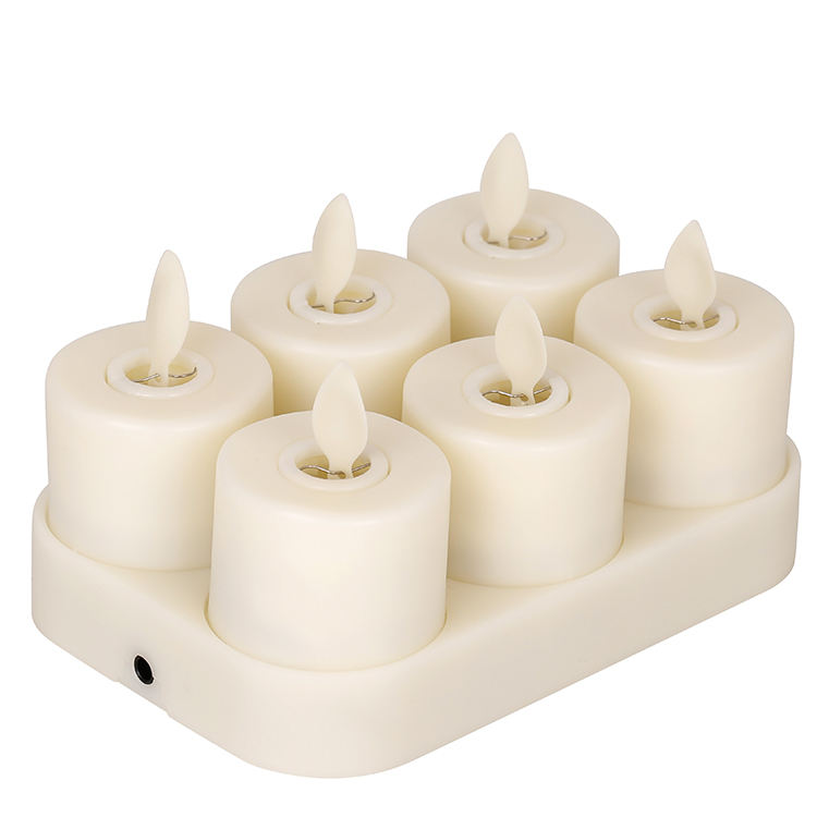 Rechargeable Led Flameless Tea Light Candles with Moving Flame Led Tea ...