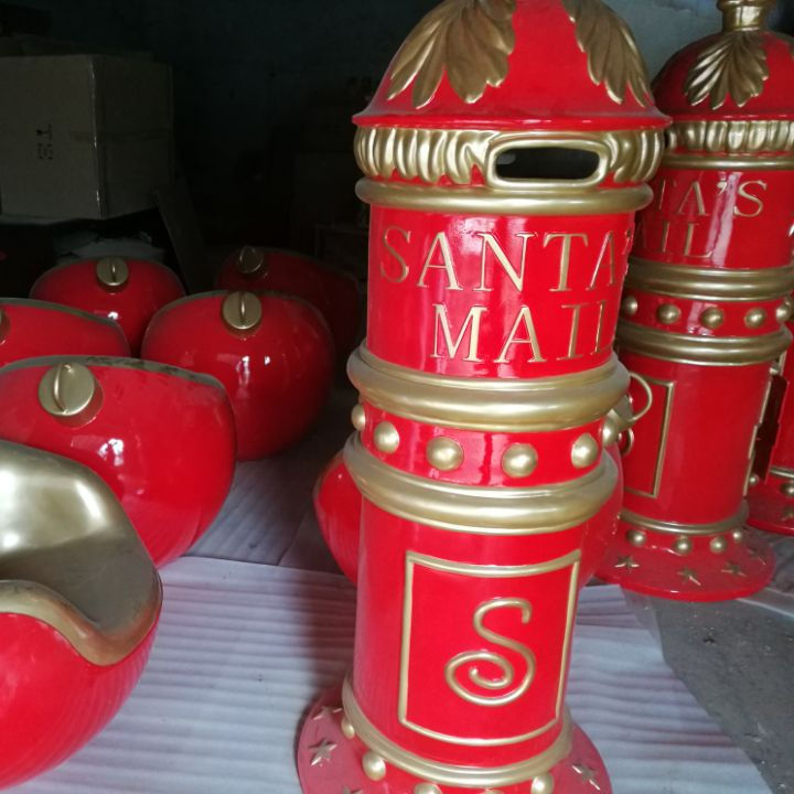 Custom Painted Large Fiberglass Gift Boxes for Christmas