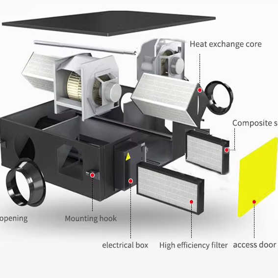 Air Recuperator Flexible Ducting Ventilator Ceiling Exhaust Fan MVRH ...