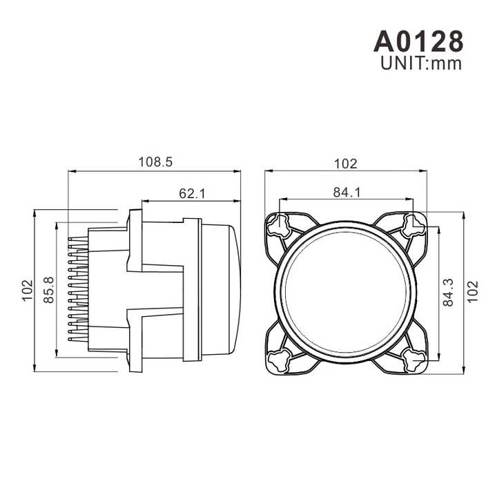 18W 90mm LED Headlight Agricultural Low Beam with Round LED Parkin for ...