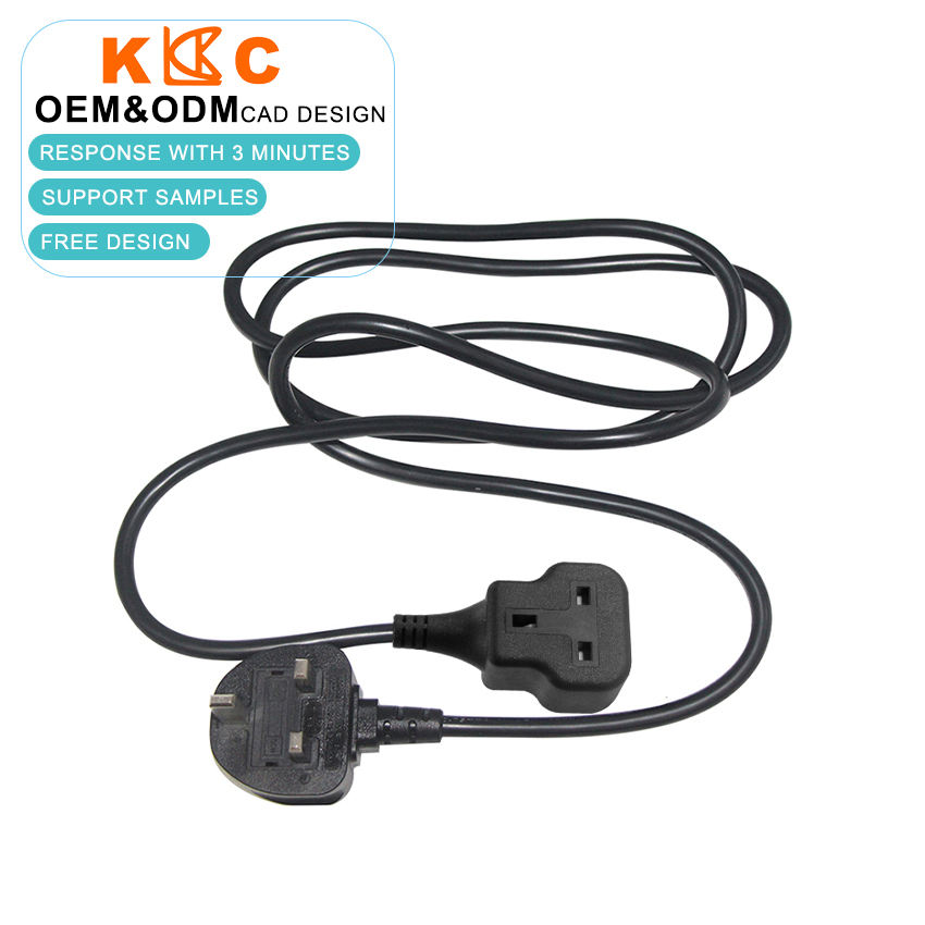 KC BSI BS Cable Extension for Monitor Power Cord 3 Pin Plug Male to ...