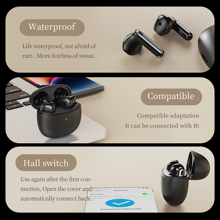 Audifonos for Bluetooth TWS Wireless Earbuds Dual Mics Noise Cancelling ...