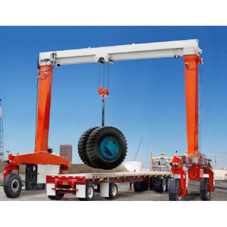 10t Industria Rubber Tyre Gantry Crane Traveling Turning Sing Beam ...
