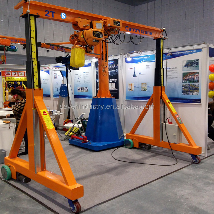 Indoor outdoor moveable 3 ton a-frame adjustable portable gantry crane ...