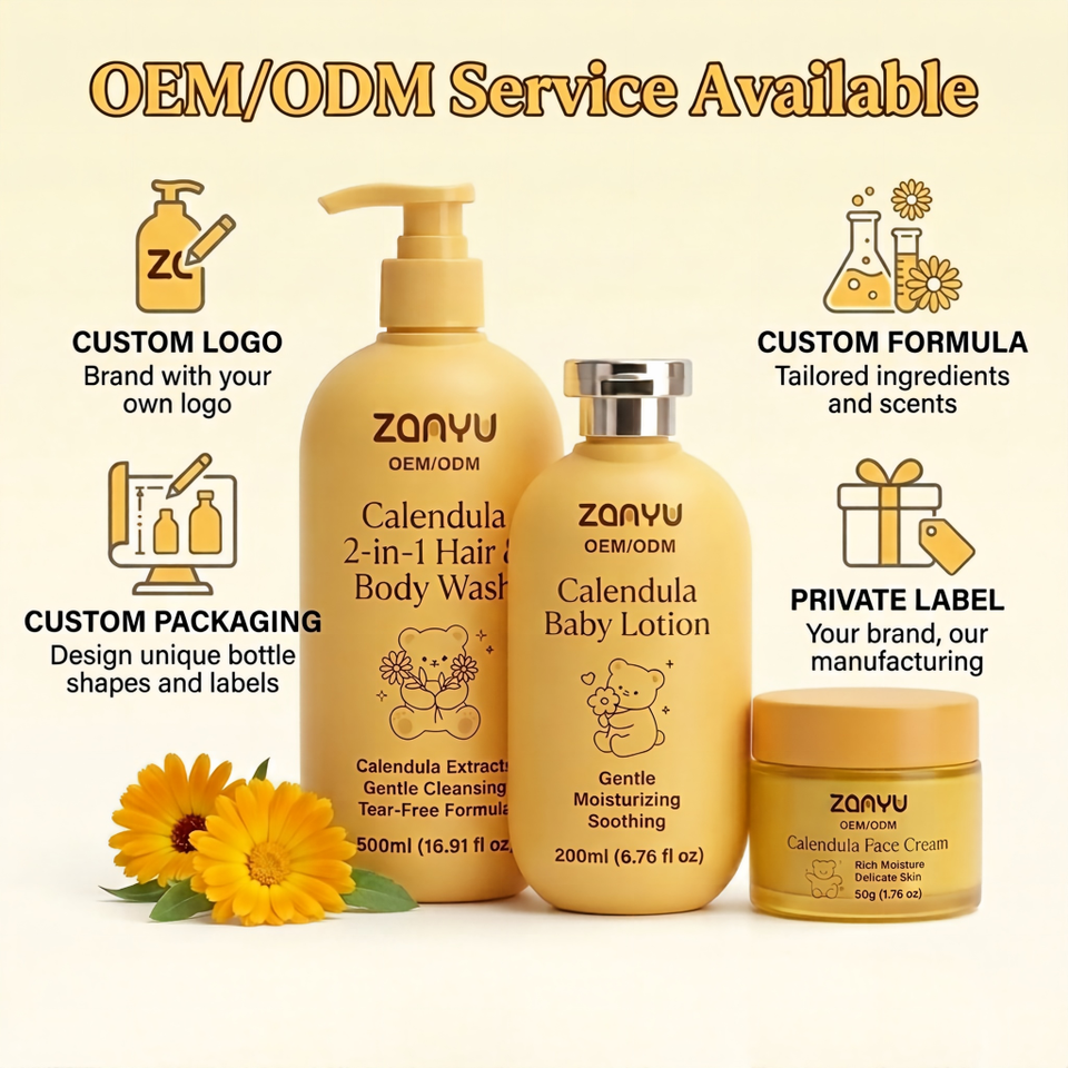 Calendula Baby Care Set: 2-in-1 Wash, Lotion & Face Cream, Gentle ...