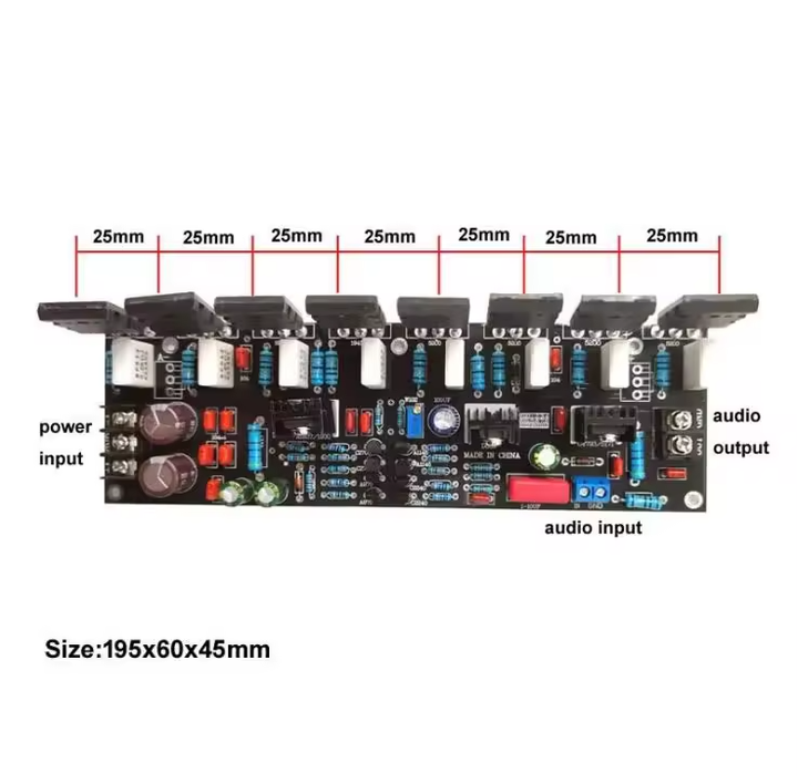 400W Single Channel Transistor Power Amplifier Board 1943+5200 Rear ...