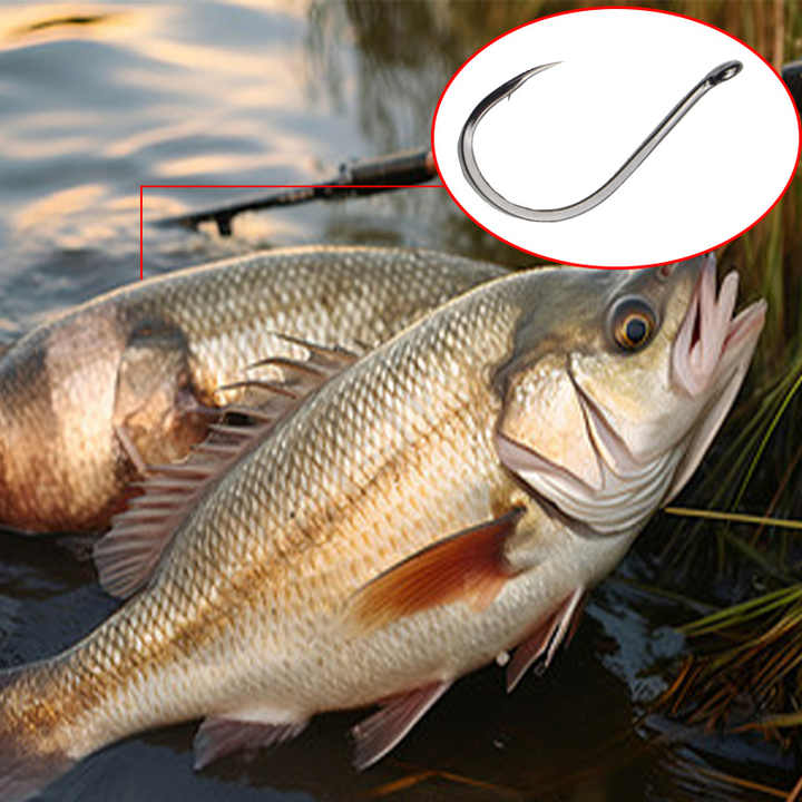 TOPIND High Quality Durable Carbon Steel Fishing Hook Offset Bulk Fish ...