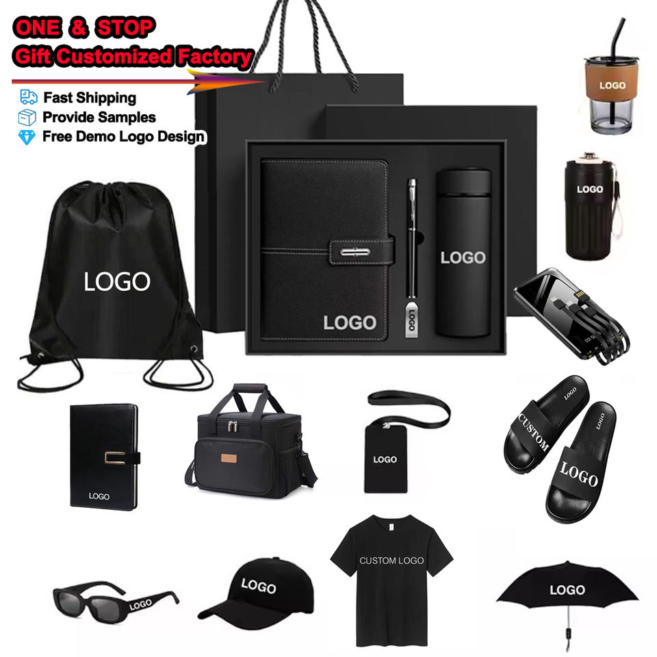 Custom Logo Promotional Gift Set T Shirt Umbrella Water Bottle Bag Hat ...