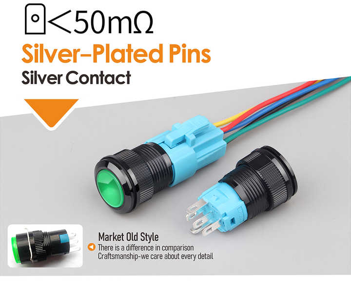 LANBOO 24V 16mm Self-Locking Temperature-Resistant IP65 1NO 250V Home ...