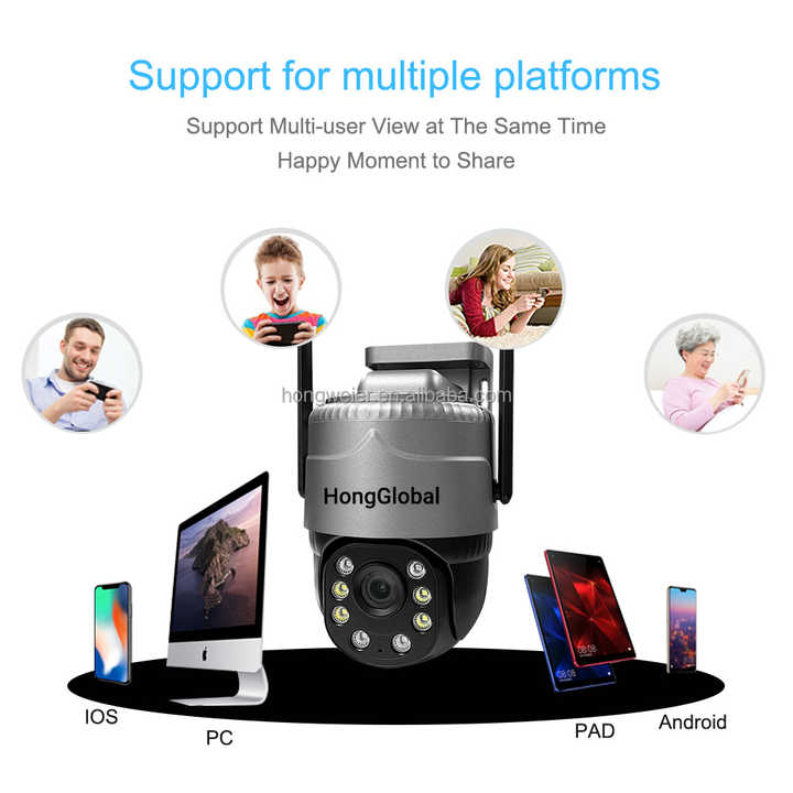 HongGlobal 3MP Monitor Video Smart Outdoor Wireless PTZ Camera V380 Pro ...